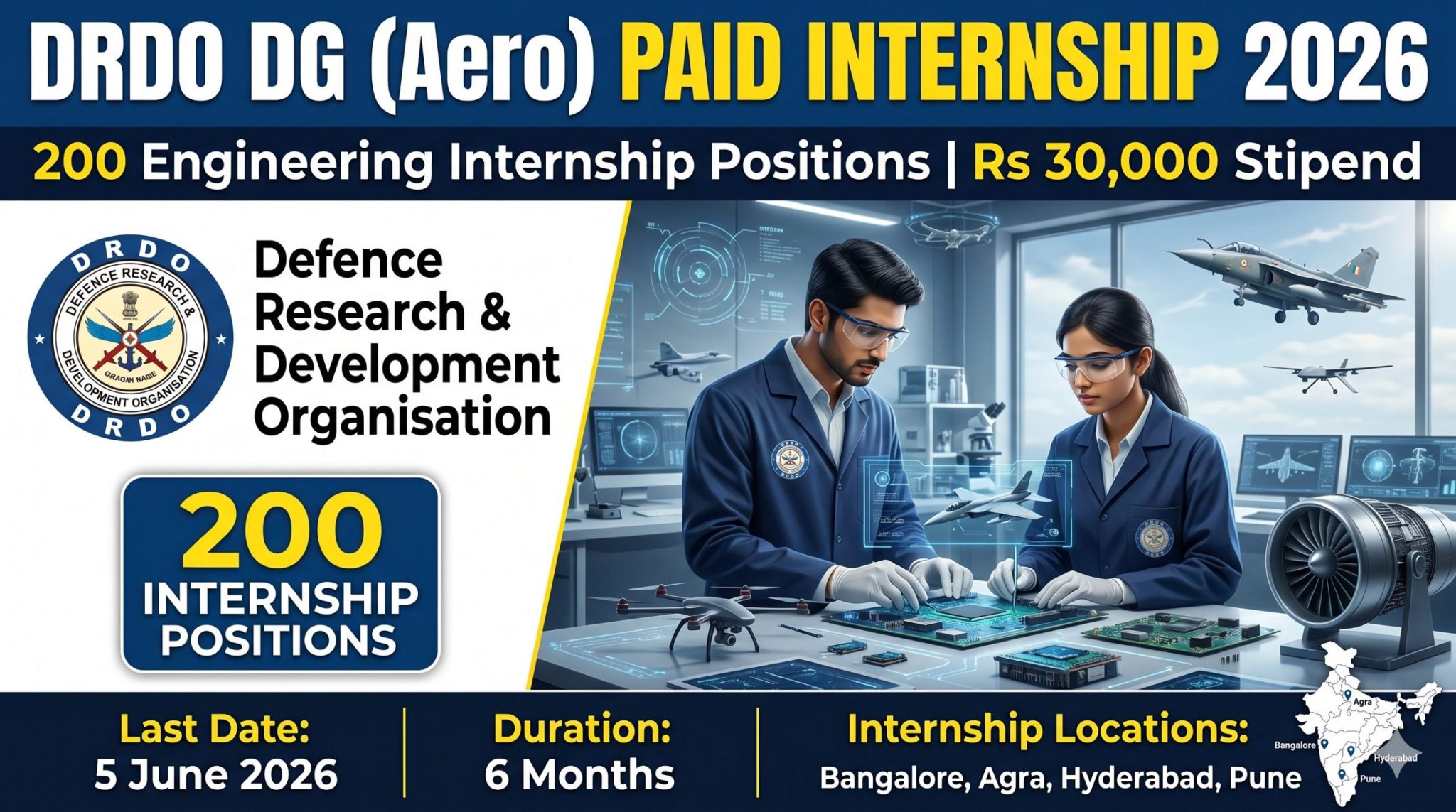 DRDO DG (Aero) Paid Internship 2026: Apply for 200 Engineering ...