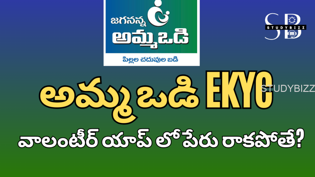 అమ్మ ఒడి EKYC కి సంబంధించి వాలంటీర్ యాప్ లో పేరు రాకపోతే ఏమి చెయ్యాలి? - STUDYBIZZ