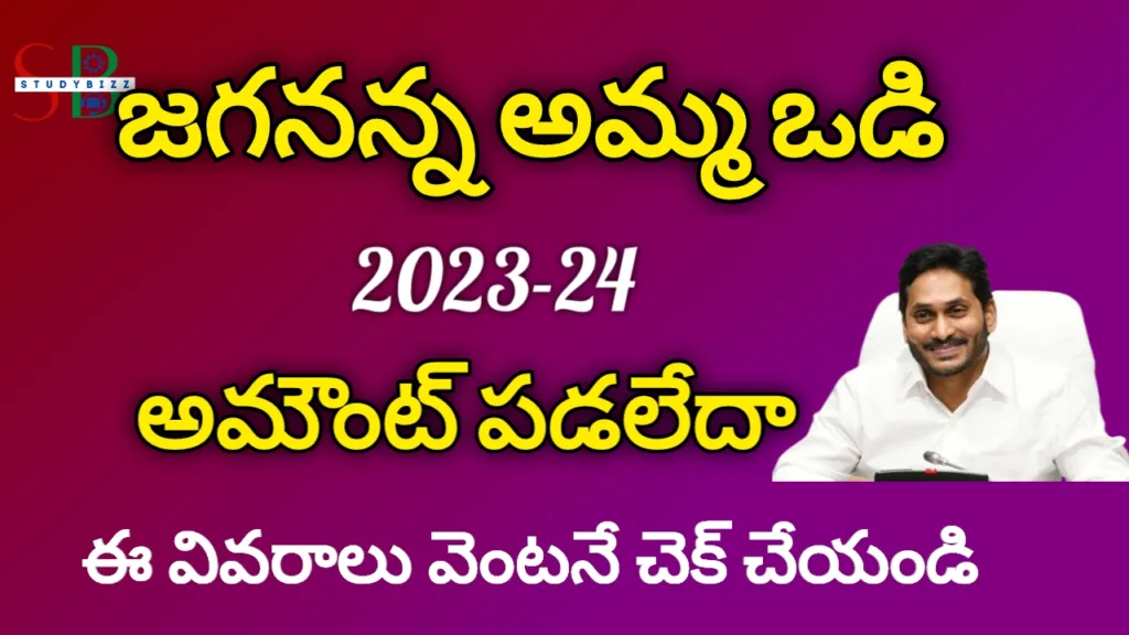 అమ్మ ఒడి 2023 24 అమౌంట్ పడలేదా? అయితే ఈ వివరాలు వెంటనే చెక్ చేయండి - STUDYBIZZ