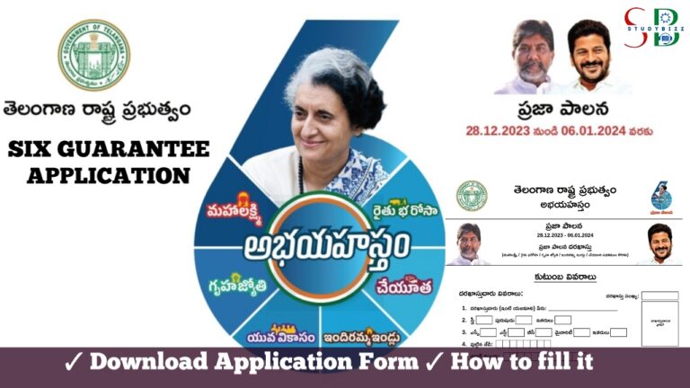 Telangana 6 Guarantee schemes application form download and steps to ...