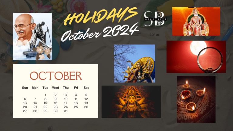 LIST OF HOLIDAYS OCTOBER 2024 - STUDYBIZZ