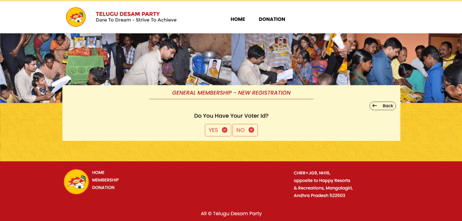 TDP Membership Registration Process - టిడిపి సభ్యత్వ నమోదు పూర్తి ...
