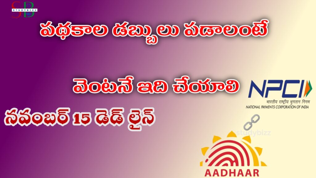 పథకాల డబ్బులు పొందాలంటే NPCI తప్పనిసరి, నవంబర్ 15 డెడ్ లైన్ - STUDYBIZZ